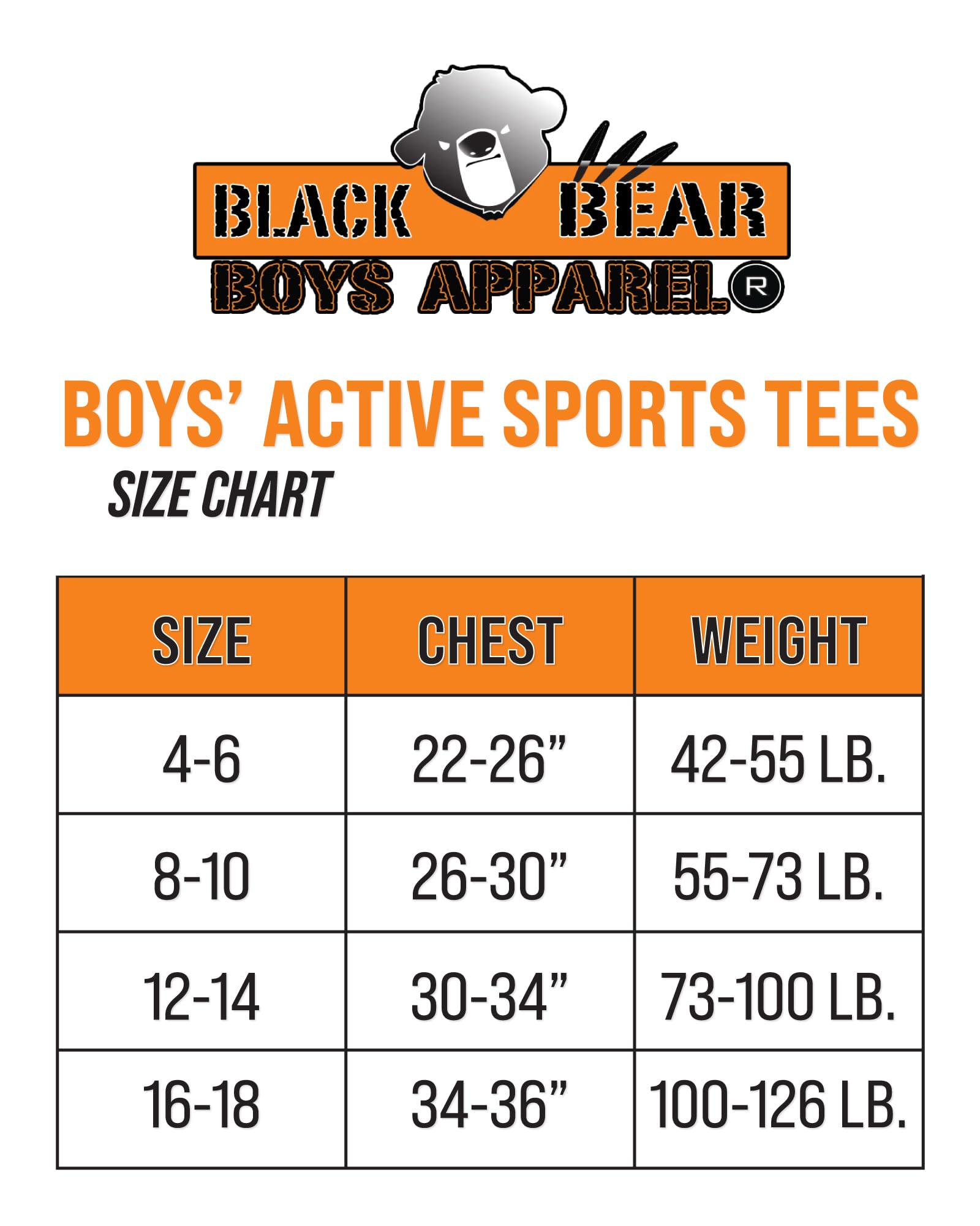 Black Bear Boys’ Athletic T-Shirt – 4 Pack Active Performance Dry-Fit Sports Tee (4-18), Size 12-14, Black/Red/Black/Green