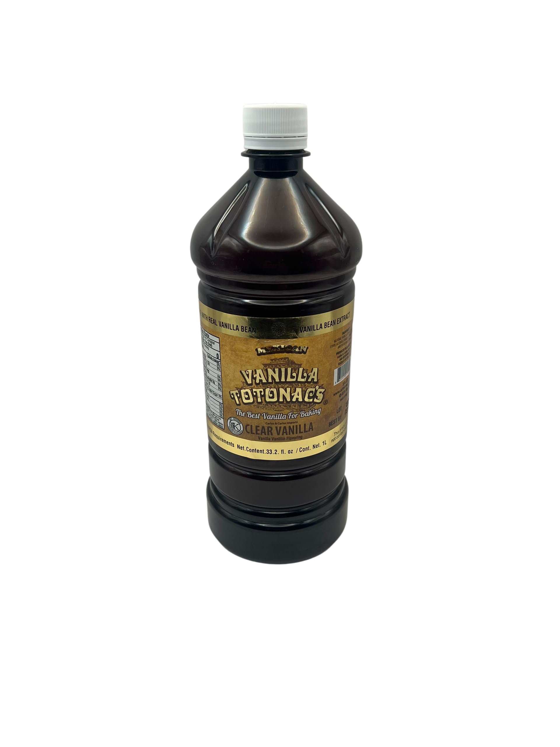 Authentic Clear Mexican Vanilla Totonacs 33.2 Oz (1 liter bottle)