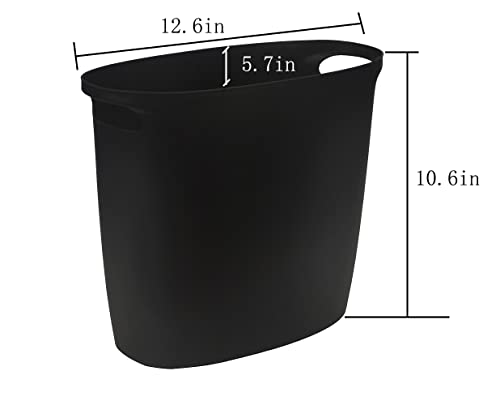 Diyalor 2.6 Gallon Small Trash Can with Handle,Durable Bathroom Wastebasket Garbage Can (Pack of 2, Black)