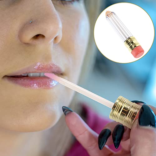 BEOSOFLOY 12pcs Clear Pencil Lip Gloss Tubes 5ml Mini Reusable Clear Empty Lip Gloss Containers Tube with Wand Mini Lip Gloss Tube for Girls DIY Lip Samples