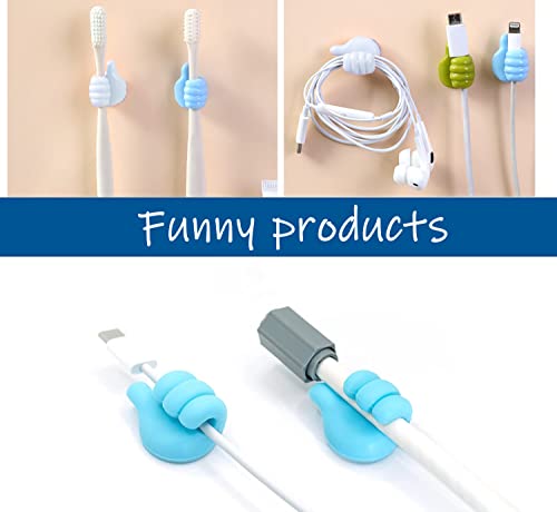 Funducts 20pcs self Adhesive Holder for Cream Spoon, Phone Holder USB Cable Clips for Wall, Charger Cord Holder, Hanger Hooks for Bathroom, Cute Cord Organizer Clip