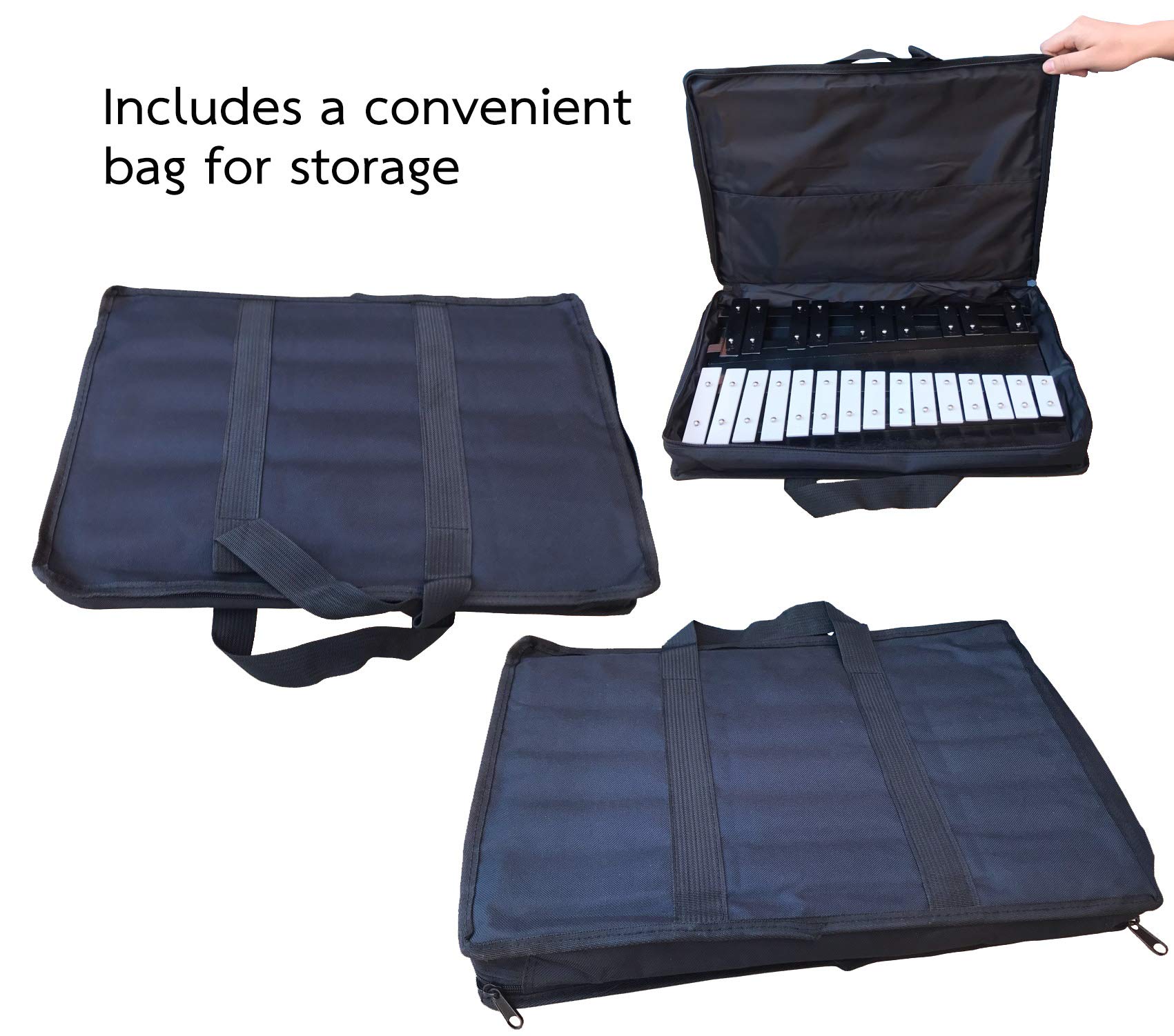 Large Xylophone 25 Notes Chromatic Glockenspiel, Bag, Sheet Music Cards, 45-song Ebook