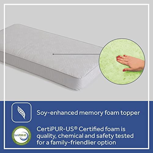 Sealy Posture Perfect 2-Stage Waterproof Baby Crib and Toddler Mattress - Hybrid Memory Foam & 150 Premium Coils - Made in USA, 52"x28"