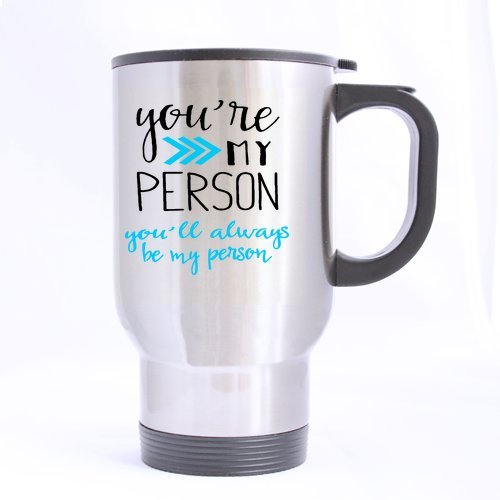 SCSF You're My Person Travel Coffee Mug Stainless Steel Travel Tea Cup 14 Ounce