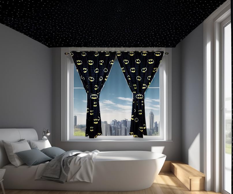 Superhero Bedding Set with Beach Towel, Fleece Blanket, Bedspread Set, and Curtain Set for Kids - Marvel, DC Comics, Justice League, and Avengers Theme (Twin Blue Comforter Set)
