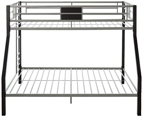Signature Design by Ashley Dinsmore Industrial Twin Over Full Metal Children's Bunk Bed with Ladder, Black & Gray