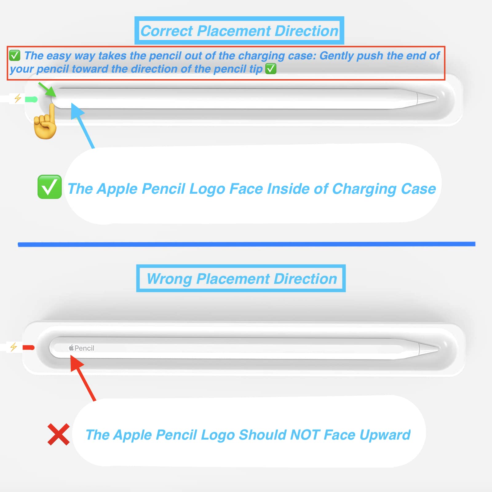 Charging Case for Apple Pencil 2nd Generation Only, ARMOLABX Magnetic Wireless Charger Compatible with iPad Pencil 2nd, Apple Pencil 2 Charger [Charging and Carrying 2 in 1]