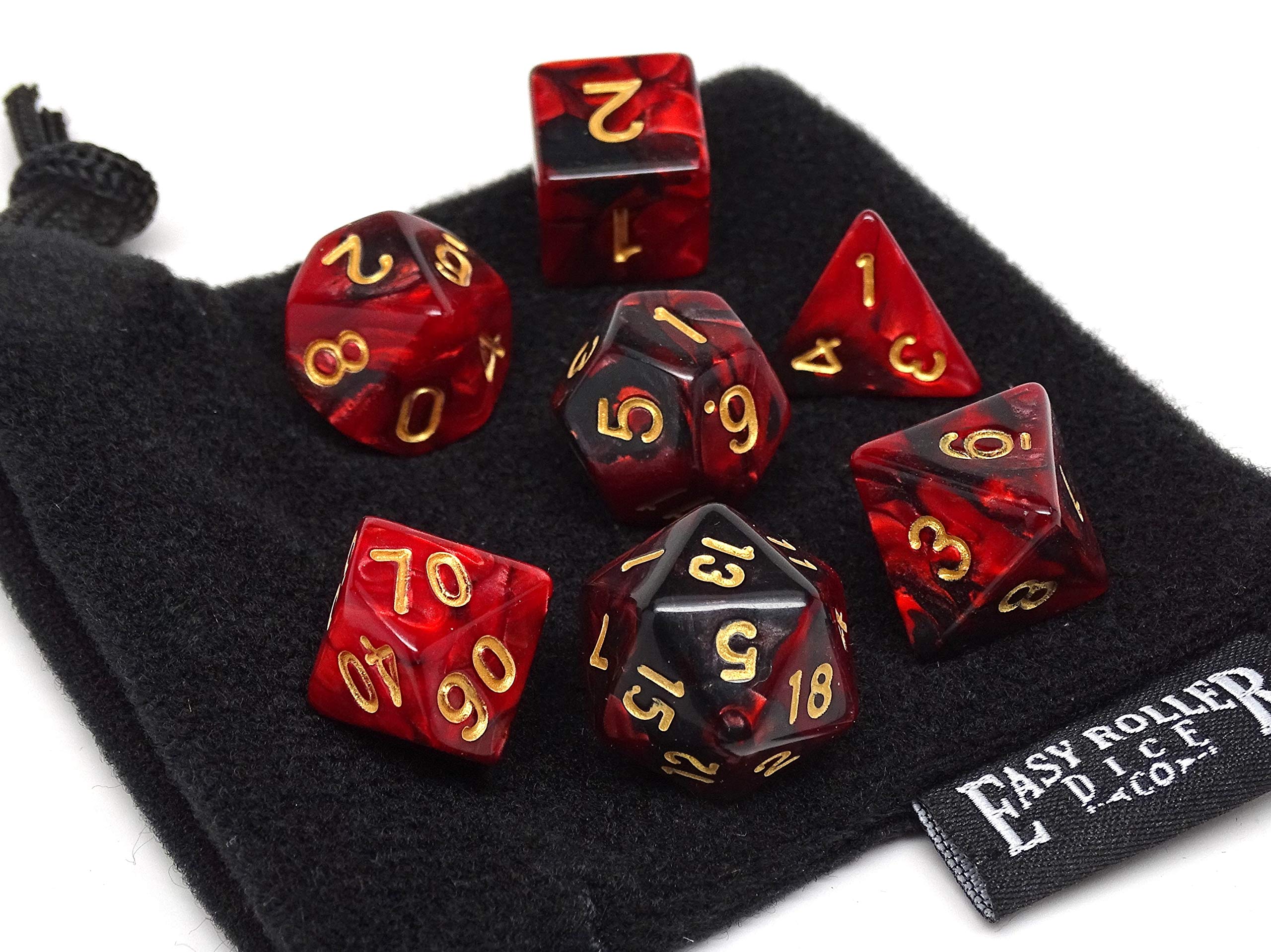Lava Swirl Dice Set | 7 Piece | Pristine Edition | Free Carrying Bag | Hand Checked Quality