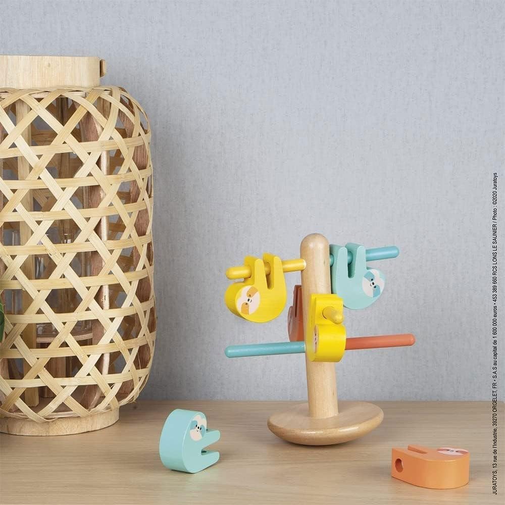 Janod World Wildlife Federation – Wooden Sloth Balancing Game - 7 Piece Set – Ages 2+ - J08607