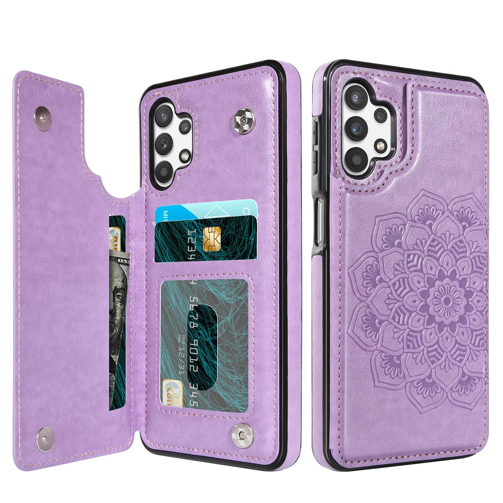 BENTOBEN Samsung Galaxy A32 5G Wallet Case, PU Leather Heavy Duty Rugged Shockproof Protective Cases with Card Slots Cash Holder Phone Case for Samsung Galaxy A32 5G 6.5 Inch 2021, Black