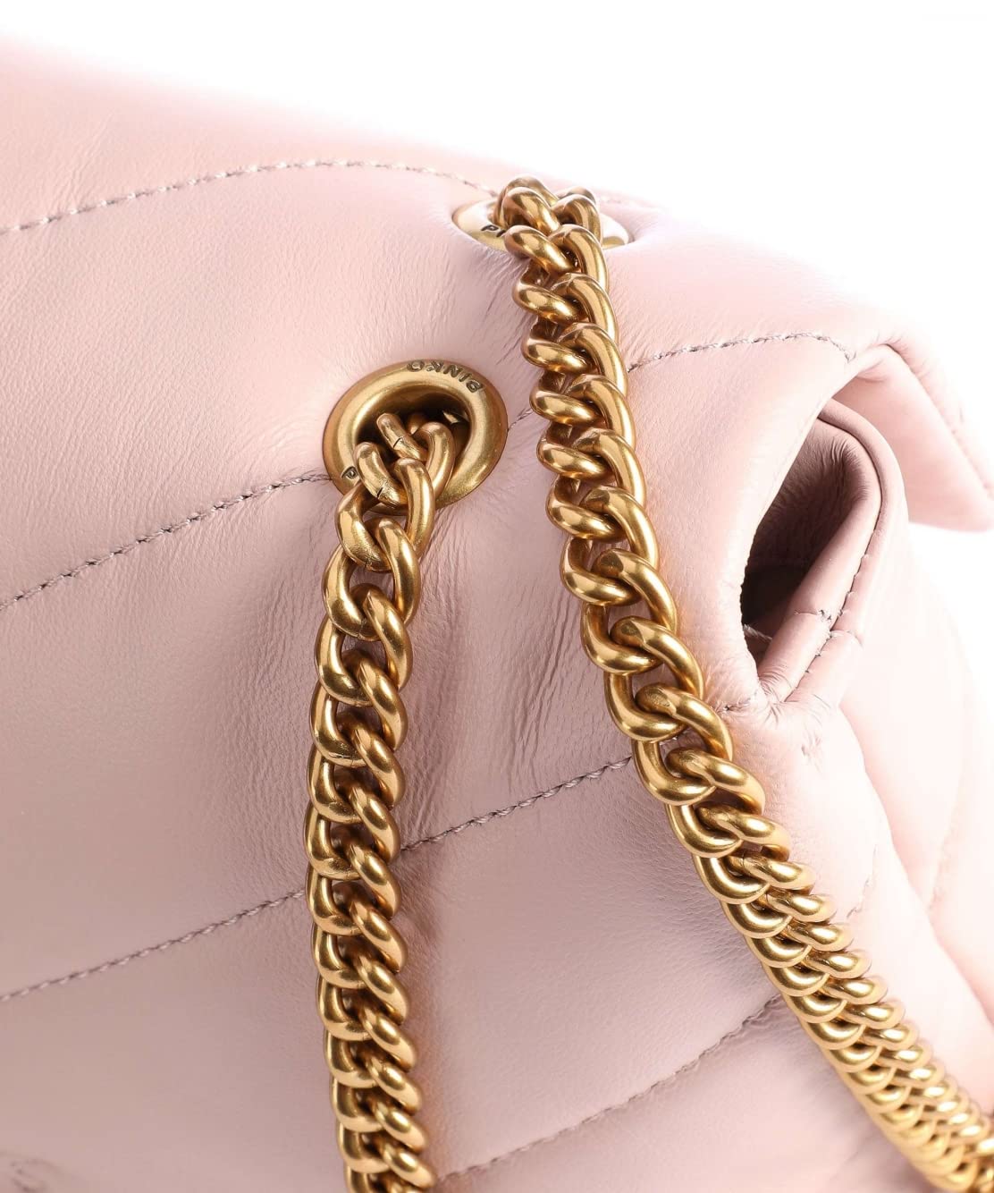 Pinko Love Mini Puff Maxi Leather Shoulder Bag, Pink