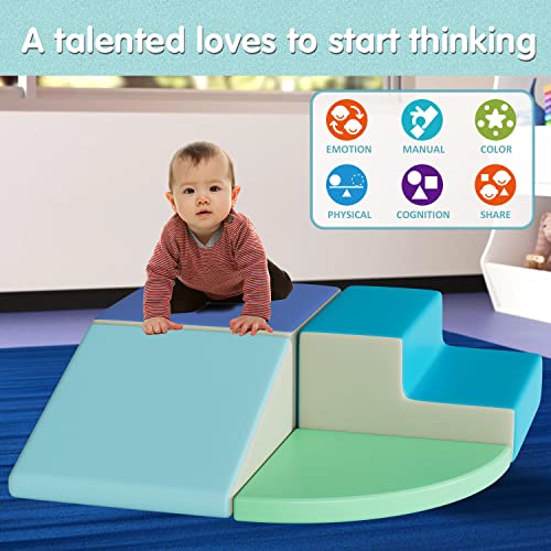 Building Blocks,Climb and Crawl Activity Play Set,Lightweight Foam Shapes for Climbing,Crawling and Sliding, Safe Foam Playset for Toddlers and Preschoolers (Pattern, 5pc)