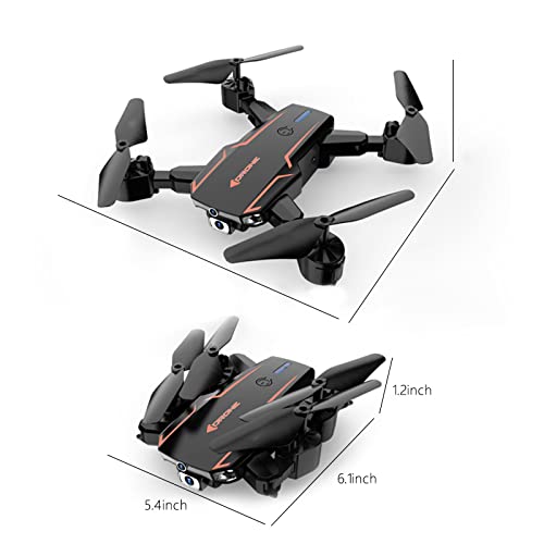 FPV Camera Drone, 1080P HD Quadcopter with Altitude Hold Headless Mode, 2.4GHz Foldable Drones with One Button Start, Speed Adjustment (Black)