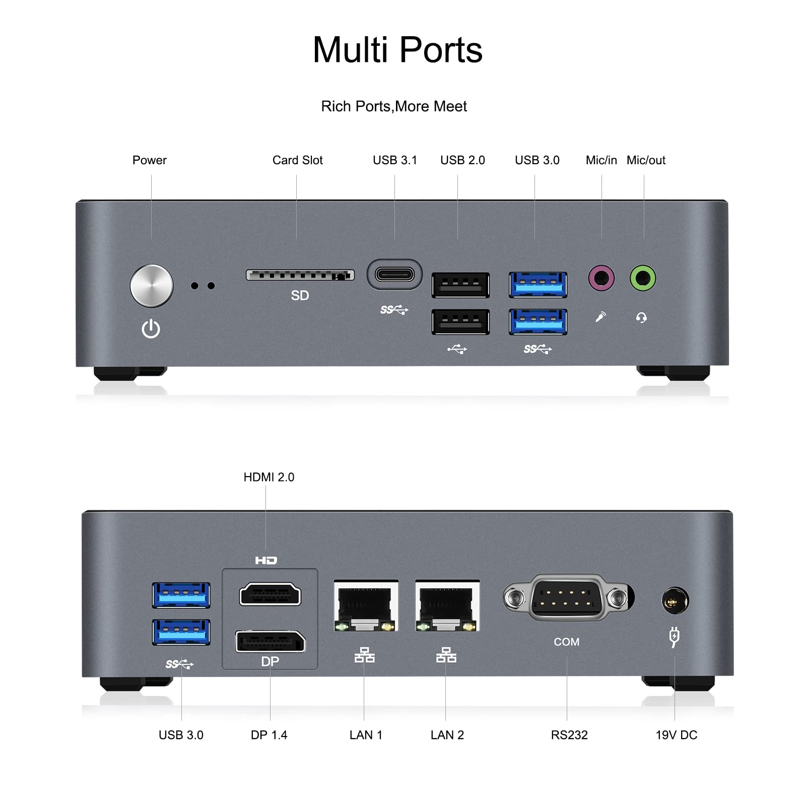 Charteey Mini PC Intel Core i7 10510U Windows 11Pro,16GB DDR4 (Max 64GB) 512G NVME SSD Mini Desktop Computer, Support 2.5inch HDD/SSD, WiFi5/BT 4.2,Dual Gigabit Ethernet,Support Auto Power on