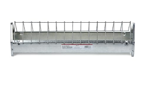 Little Giant® Metal Poultry Trough Feeder | Galvanized Steel Poultry Trough Feeder with Grate | 20"