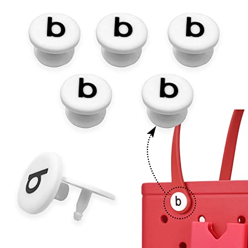 Replacement Rivets for Bogg Bag - 5/10 Sets of White Replacement Buttons for Beach Bag Handles, Compatible with Bogg Tote Bag Straps, Standard and Oversized XL Rubber Pool Bag Repair Rivets(5 Sets)