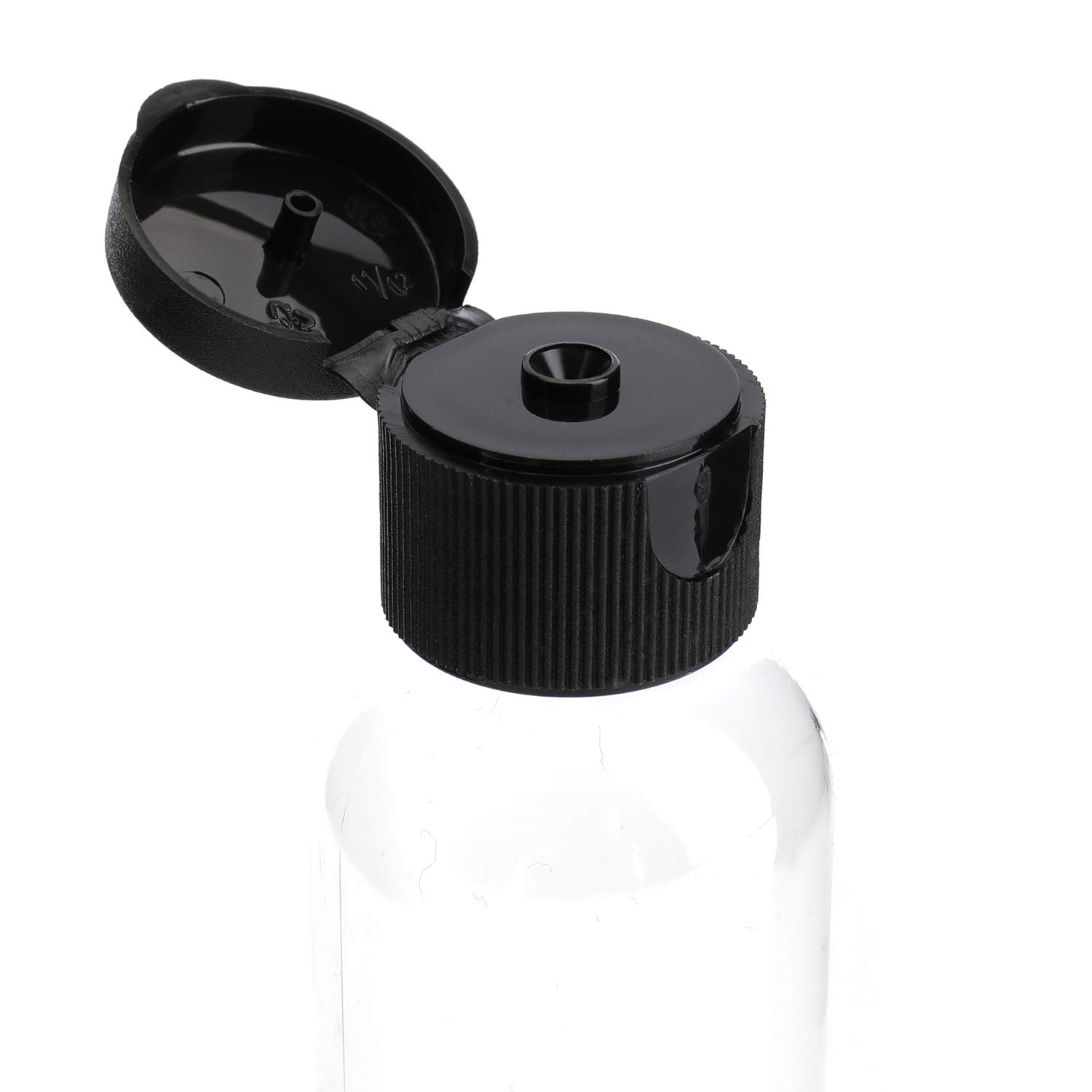 Bekith 30 Pack 2 oz Plastic Empty Lotion Containers Clear Travel Bottles with Black Flip Cap and 10 Funnels for Shampoo, Conditioner, Lotion