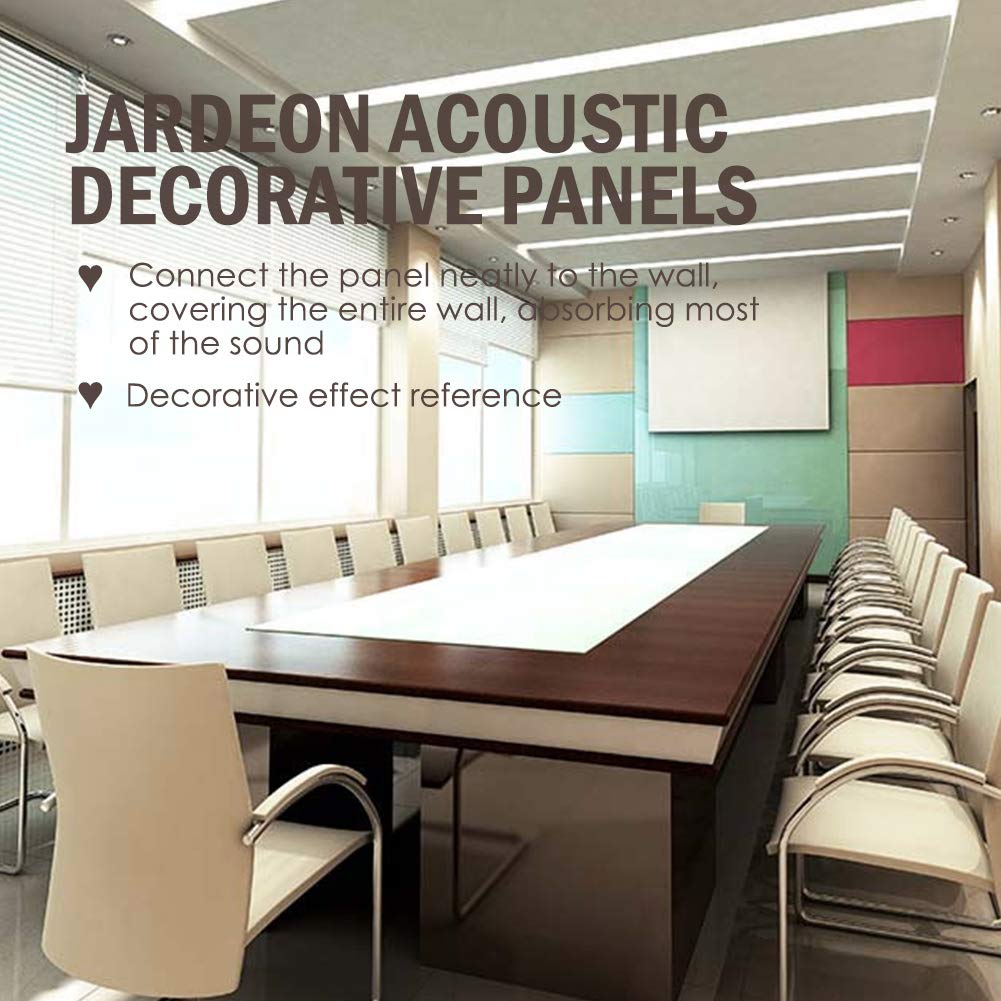 Jardeon Acoustic Absorption Panels Camel Sound Absorbing Padding Soundproof Wall Tiles, Beveled Edge, 16" X 12" X 0.4", 6 Pack