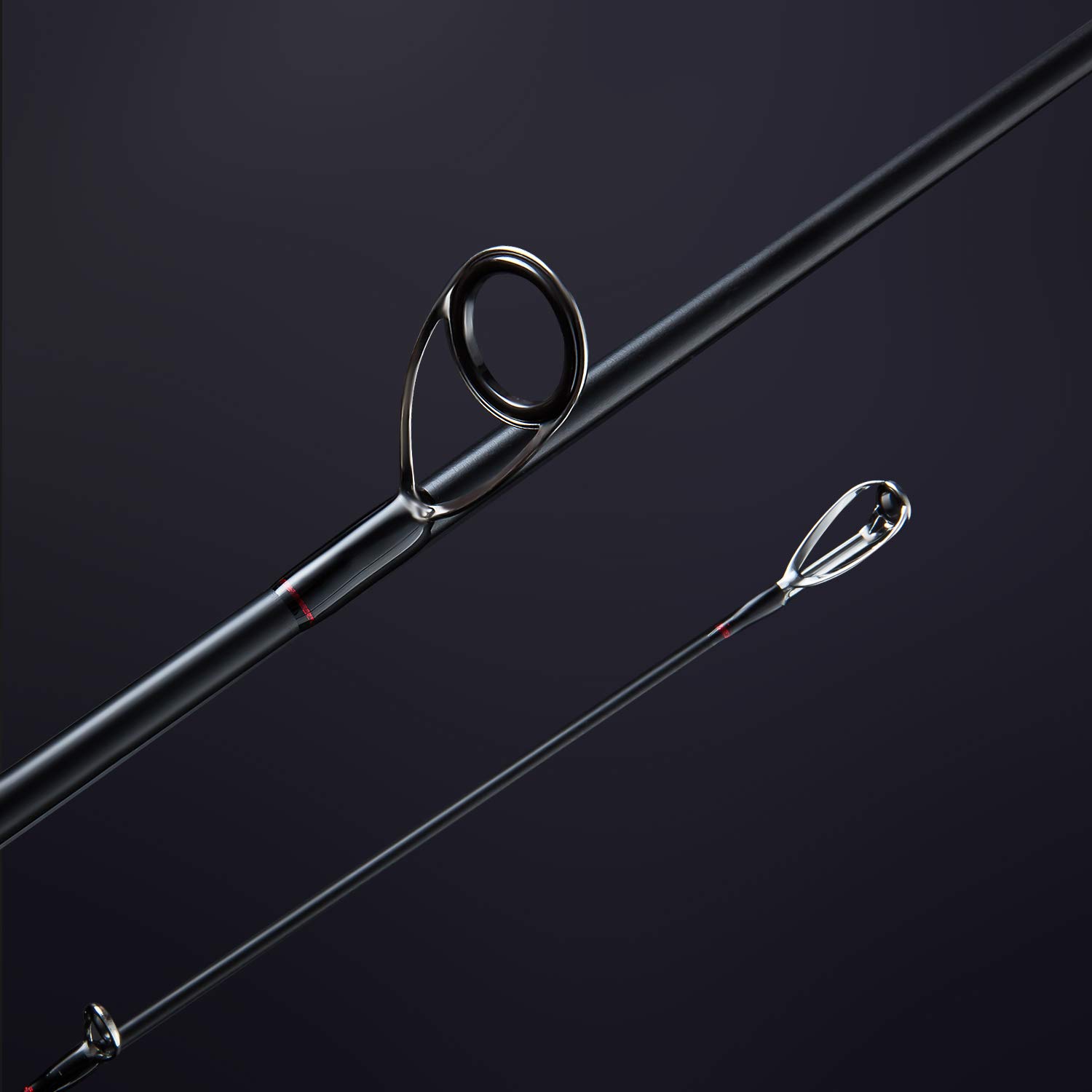 BERRYPRO 7-Feet Casting rods and Spinning rods, 24 Ton Carbon Fiber Baitcasting Fishing Rods - Two Piece Twin-Tip Rods and One Piece Rods (Twin-tip Spinning - 7' M & MH - 2pcs)