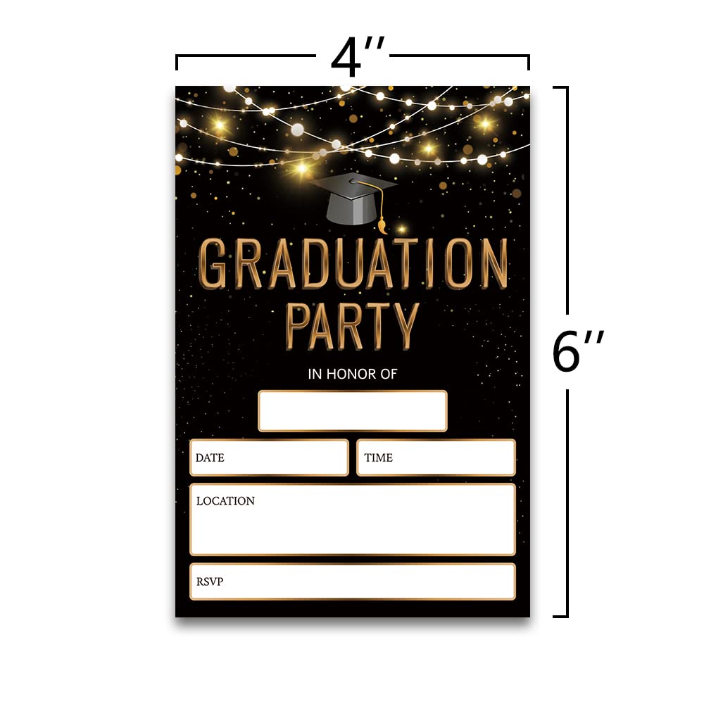 FujLoy 20 Cards with Envelopes, graduation party invitations 2024, 2024 College, High School, University Grad Celebration.(008)