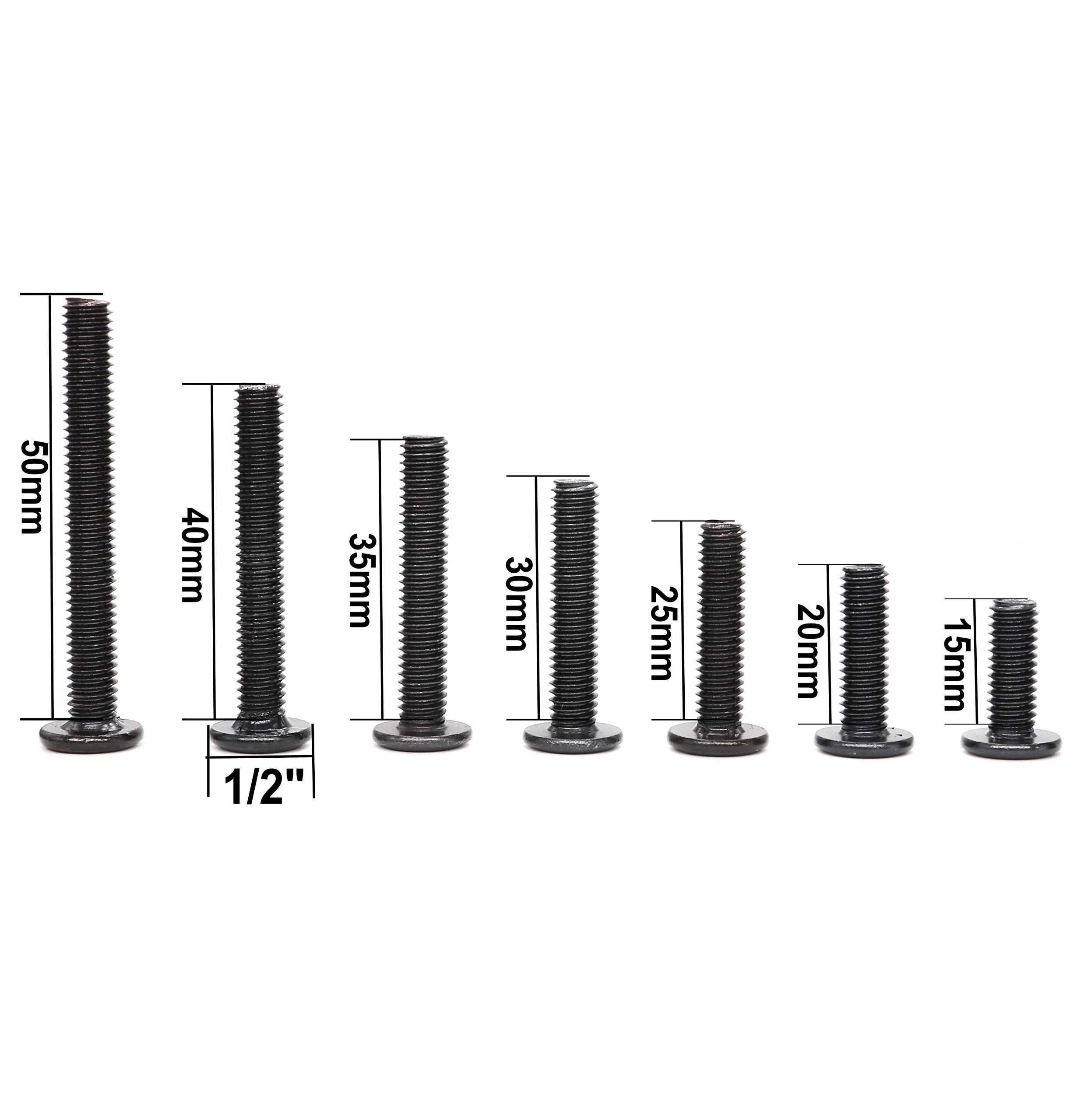 binifiMux 10-Pack M6 x 40mm Black Socket Cap Screws Barrel Nuts Kit for Crib Furniture Bed