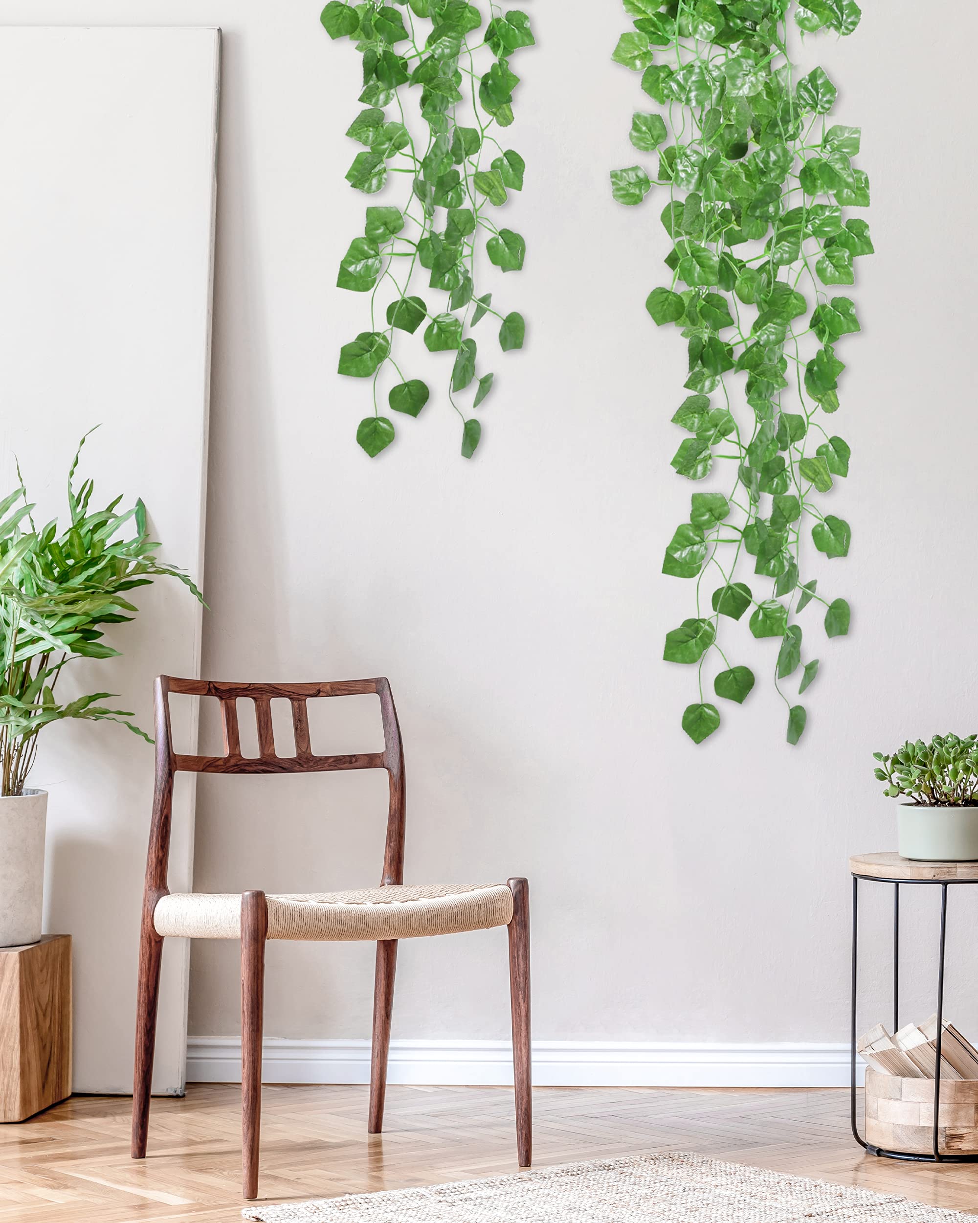 Omldggr 3 Pieces Artificial Hanging Ivy Vine Artificial Hanging Plants Artificial Plants Vines for Indoor Outside Home Garden Office Decor