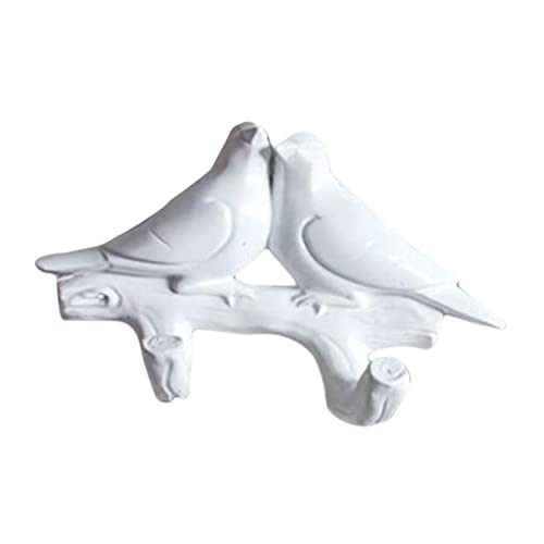 gazechimp Luxury Coat Key Hanger,Resin Bird Wall Decorations,Coat Clothes Towel Hook for Bedroom Home Entryway, White