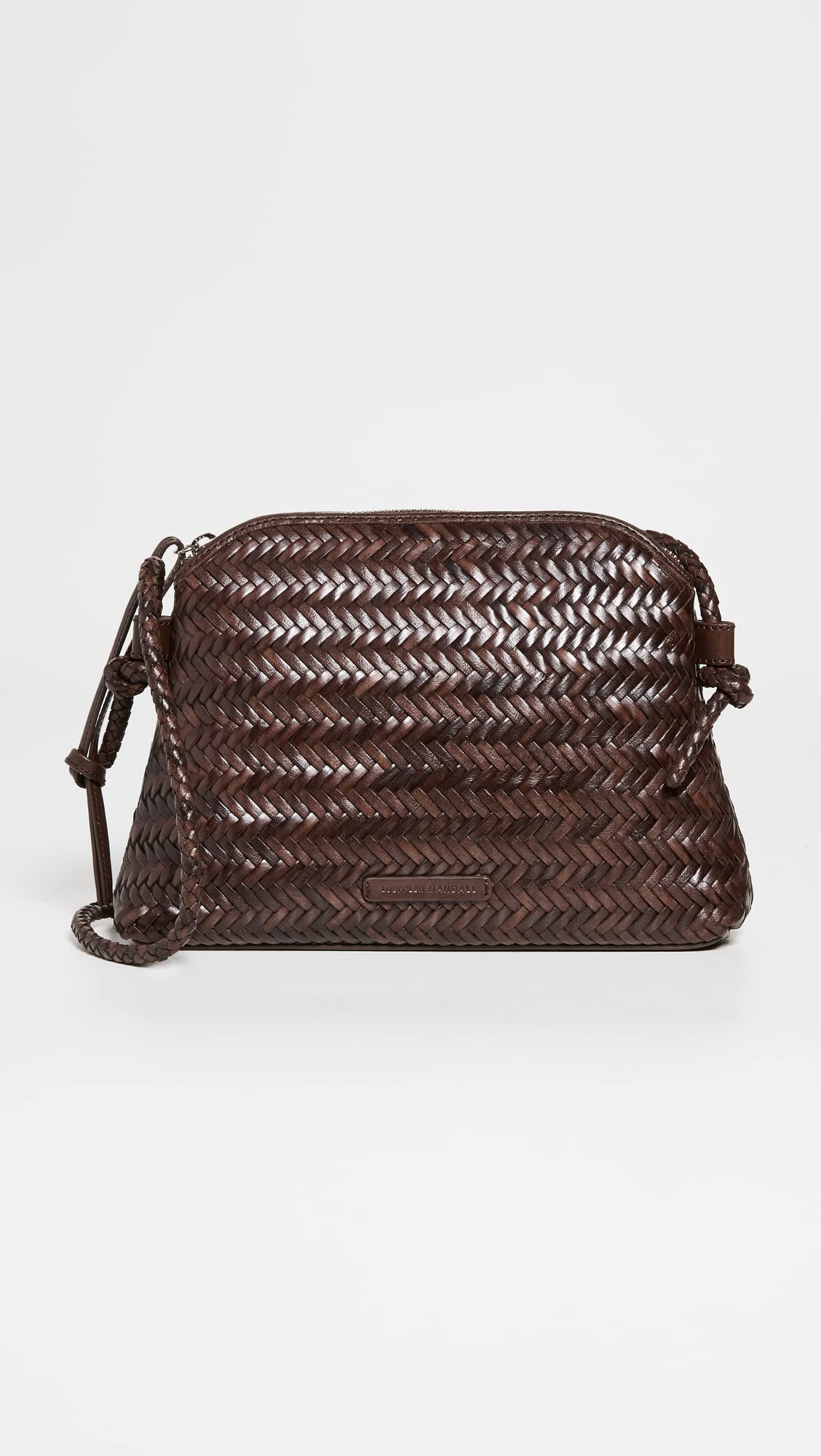 Loeffler Randall Women's Mallory Woven Crossbody Bag, Chocolate, Brown, One Size