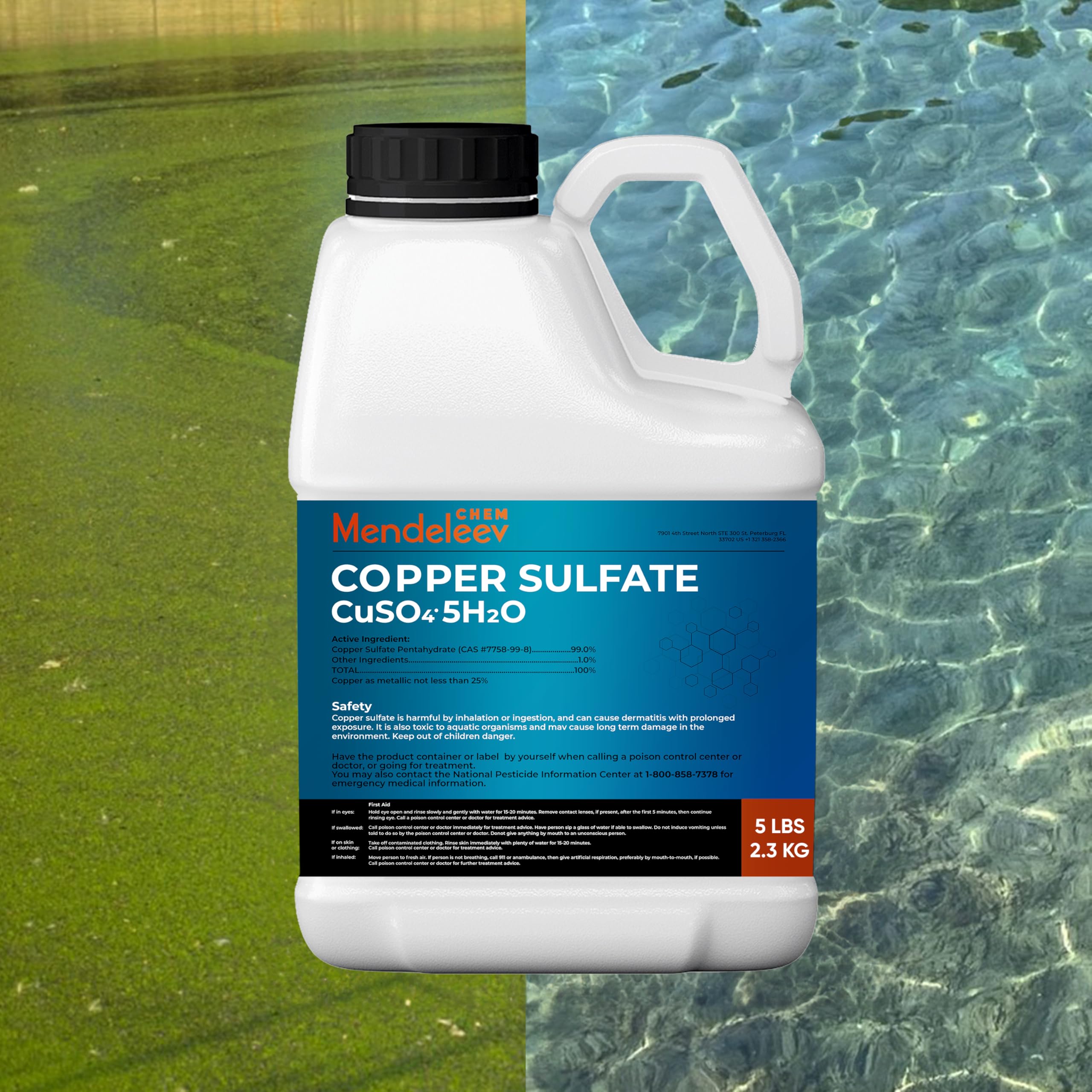 Copper Sulfate Crystals 5 Lb, Granular EPA Free