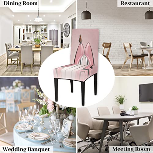 High Heel Chair Covers for Dining Room Set of 4 Color High Heel Butterfly Stretchable Washable Removable Kitchen Chair Slipcovers Protector for Dining Room Hotel Ceremony Party Wedding