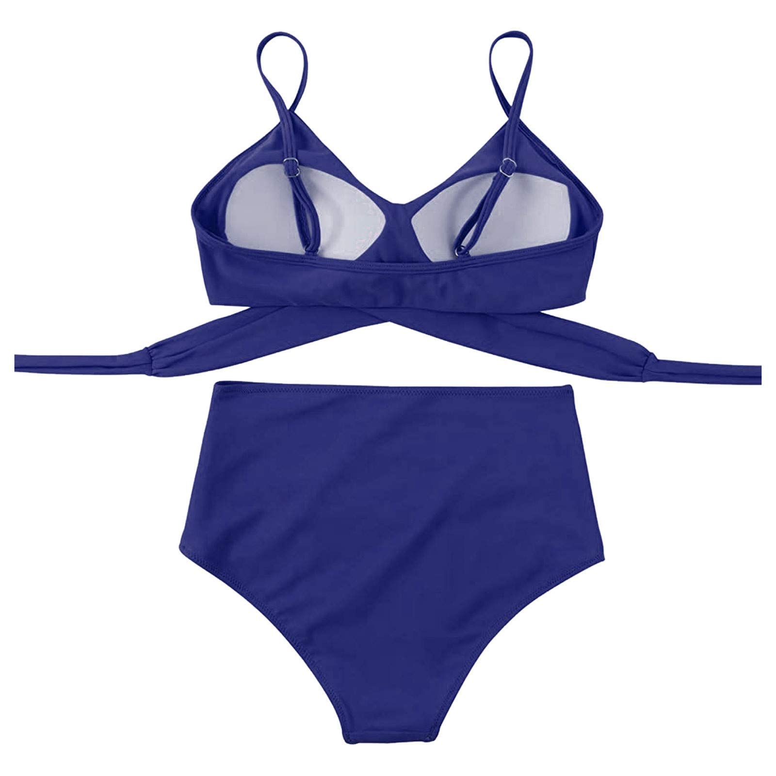 Padaleks Women's High Cut Bikini Set Lace Up Two Piece Padded Swimsuits High Waist Bottom Bathing Suits Beachwear