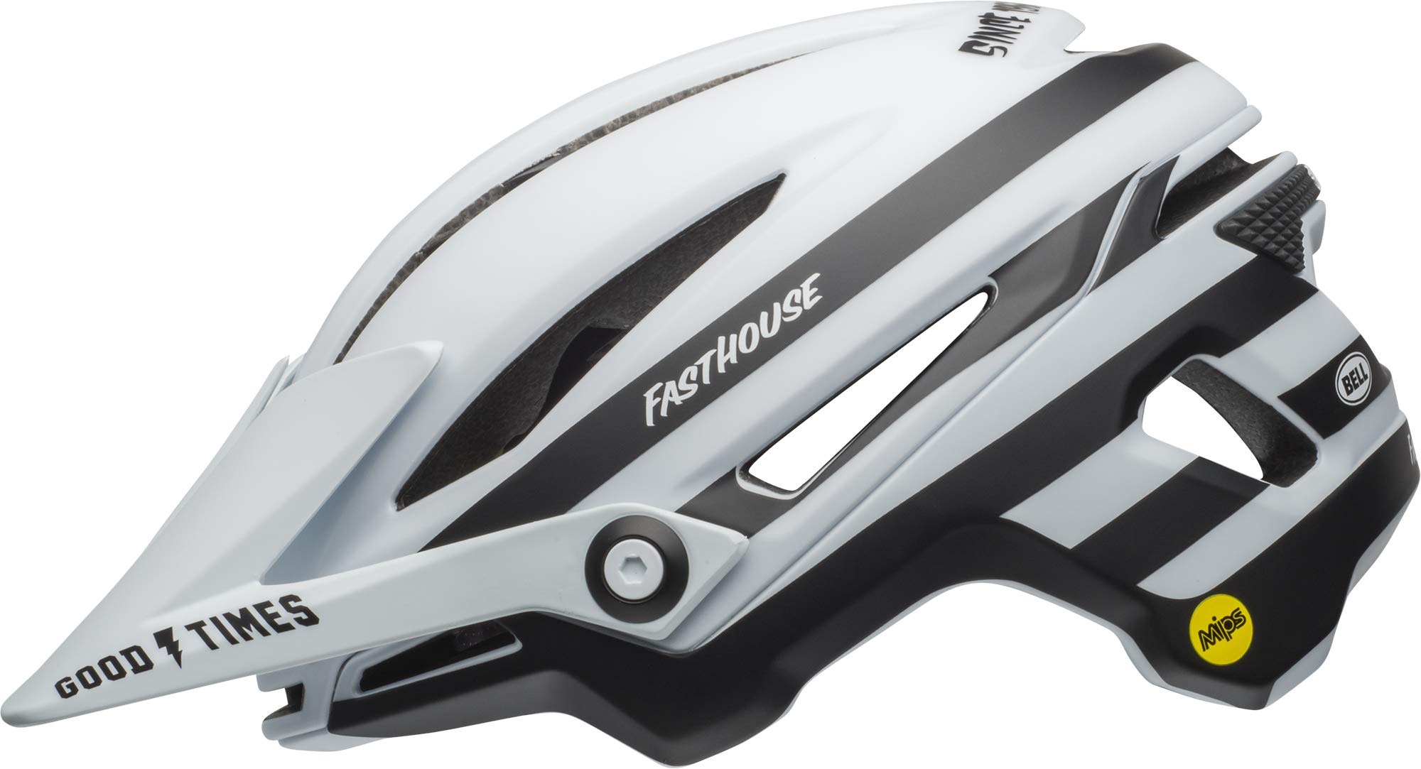 BELL Sixer MIPS Adult Mountain Bike Helmet - Fasthouse Stripes Matte White/Black (2024), Small (52-56 cm)
