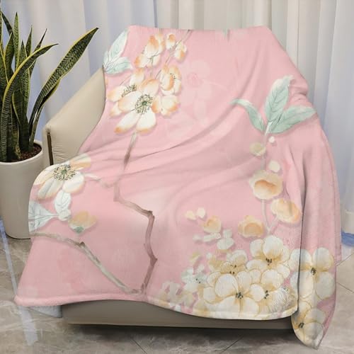 AuHomea Bird and Butterfly Stripes Throw Blanket Lightweight Flannel Fleece Blankets Warm and Cozy Super Soft Throws 30"x40" for Cat Pet and Babies