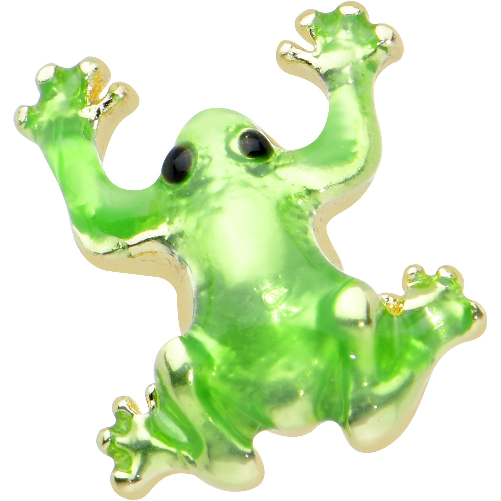 Body Candy Womens 20G 316L Steel Nose Ring Green Tree Frog Nose Stud Nose Bone Body Piercing Jewelry 1/4"