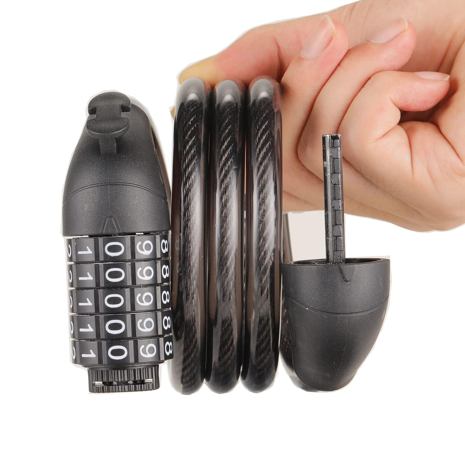 Bike Locks Cable Coiled Secure Resettable Combination Bike Cable Lock with Mounting Bracket
