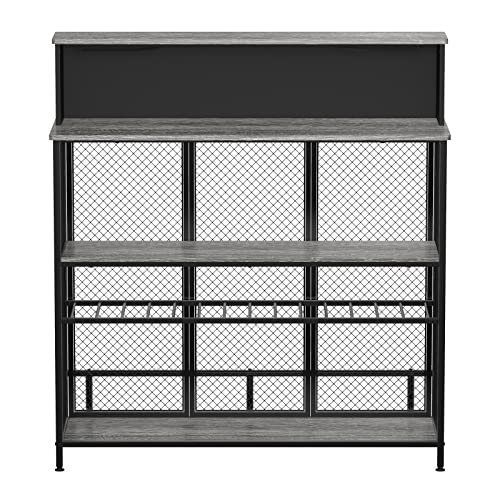 GDLF Home Bar Unit Mini Bar Liquor Bar Table with Storage and Footrest for Home Kitchen Pub (Brown)