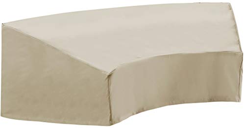 Crosley Furniture Patio Furniture Covers, Waterproof Outdoor Sectional Cover for Half-Moon Sofa, Tan