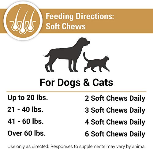 Vet Classics Salmon Oil Pet Supplement for Healthy Skin, Glossy Coats β Dog Coat Supplement, Cat Skin Supplement β Includes Omega-3, 6, 9, Source of DHA, EPA β Soft Chews 90 Ct.
