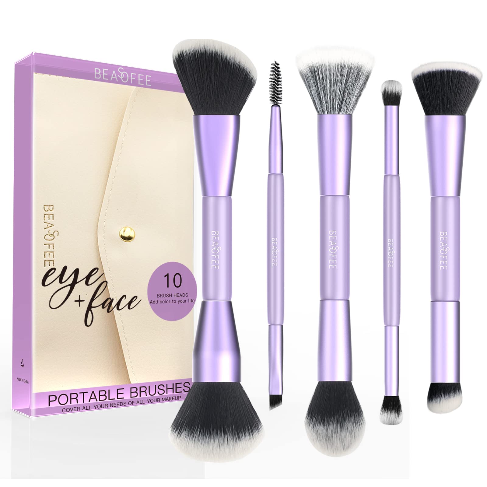BEASOFEE Dual-ended Foundation Brush+Makeup Brushes