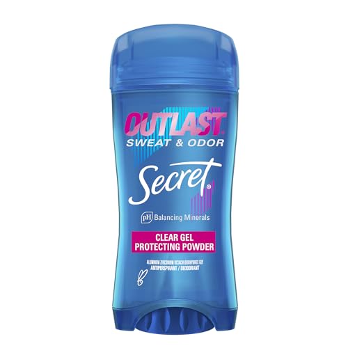 Secret Antiperspirant Deodorant for Women, Protecting Powder Scent, Clear Gel, Outlast Xtend, 2.6 Oz (Pack of 6)