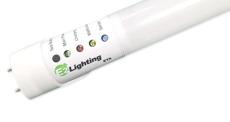 E2 Lighting LED Emergency T8 Tube, 2FT-9W, with Integrated Battery Backup (4000K)