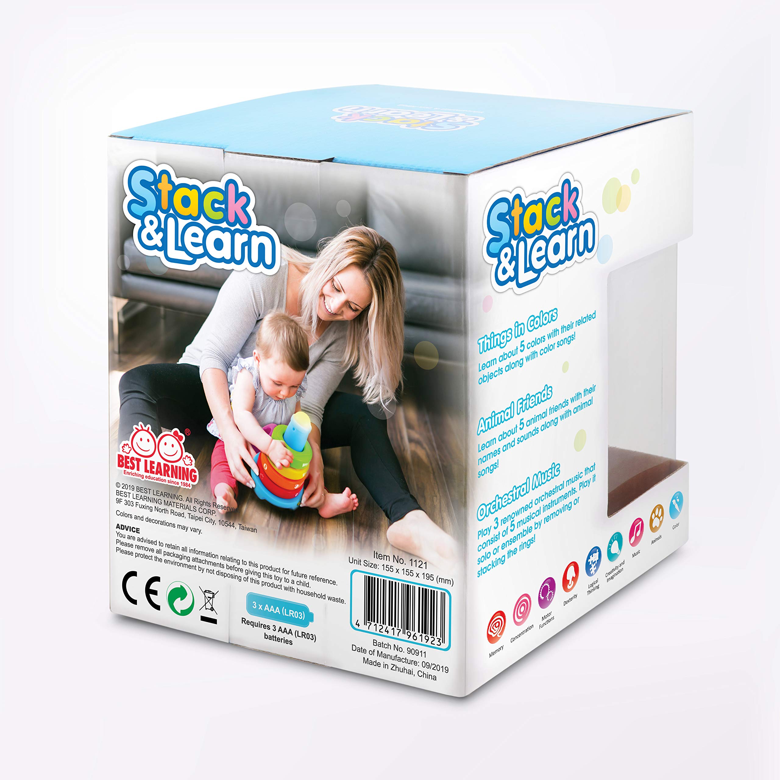 BEST LEARNING Stack & Learn - Developmental Educational Activity Stacking Toy for Infants Babies Toddlers for 6 or 9 Month Old Baby Toys and Up | First 1 Year Boy Girl Gifts for Birthday