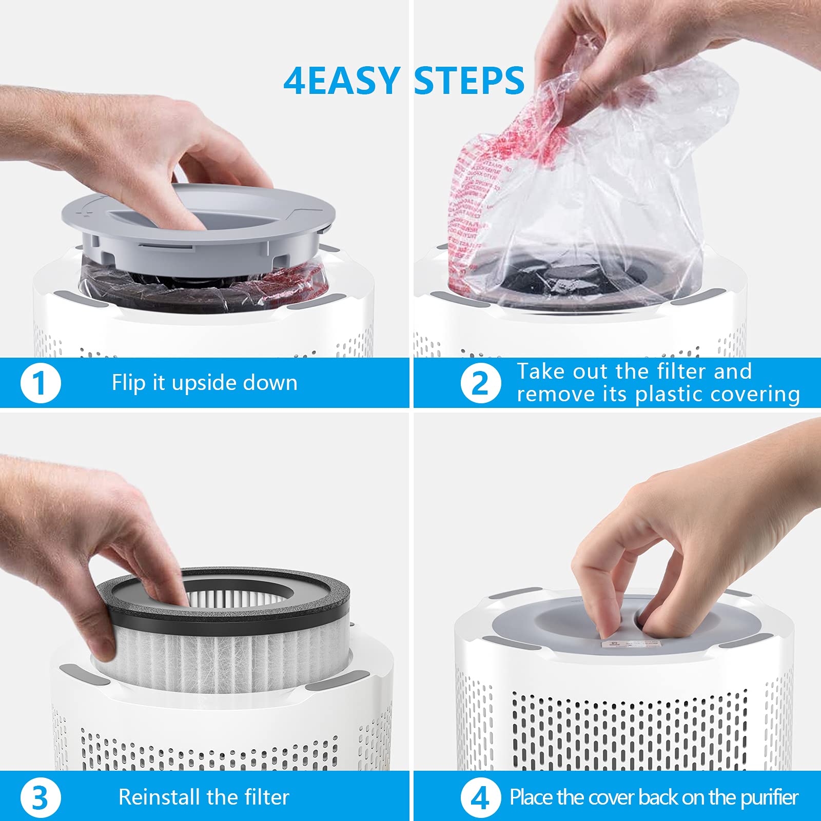 WeGuard True HEPA Filter, Compatible with WeGuard AP-T9/ AP-T10 True HEPA Air Purifier Air Cleaner (1 Pack)