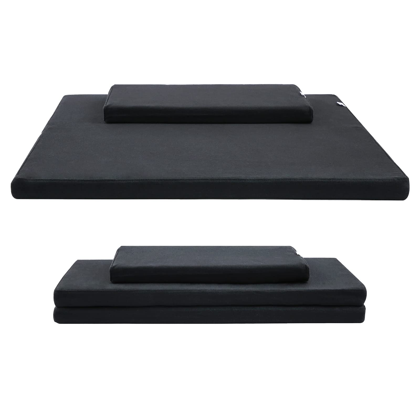 BEENSPIN Meditation Cushion Set, Folding Meditation Mat, Zafu & Zabuton(28 x28 ), Supportive Meditation Pillow. Handcrafted Black