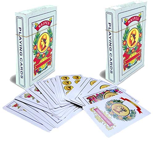 Liliane Collection Spanish Playing Cards - 2 Full Decks with 50 Cards - Smooth Plastic Coated Cards – cartas Barajas o Naipes Espanoles in a Beautifully Artistic Traditional Design