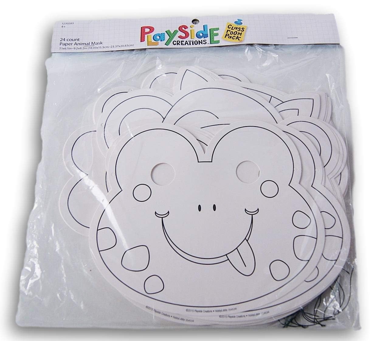 Playside Creations 10 Animal Masks Bulk - Pig, Horse, Cow, Sheep, Goat - Party Favors - 10 Count