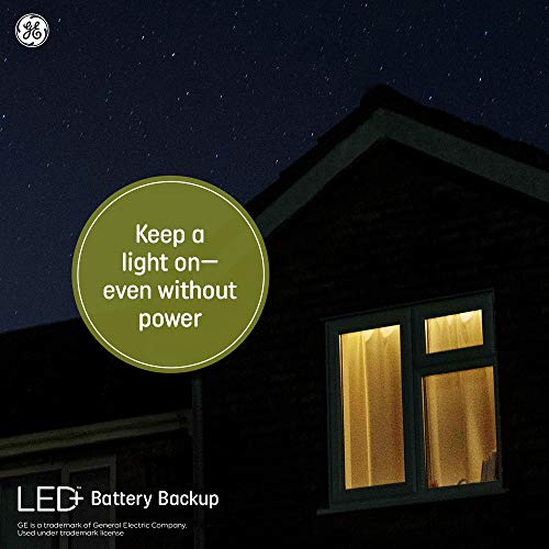 GE LED+ Light Bulb with Backup Battery , Rechargeable Emergency LED Light Bulb for Power Outages + Flashlight, A21 Standard Bulbs (2 Pack)