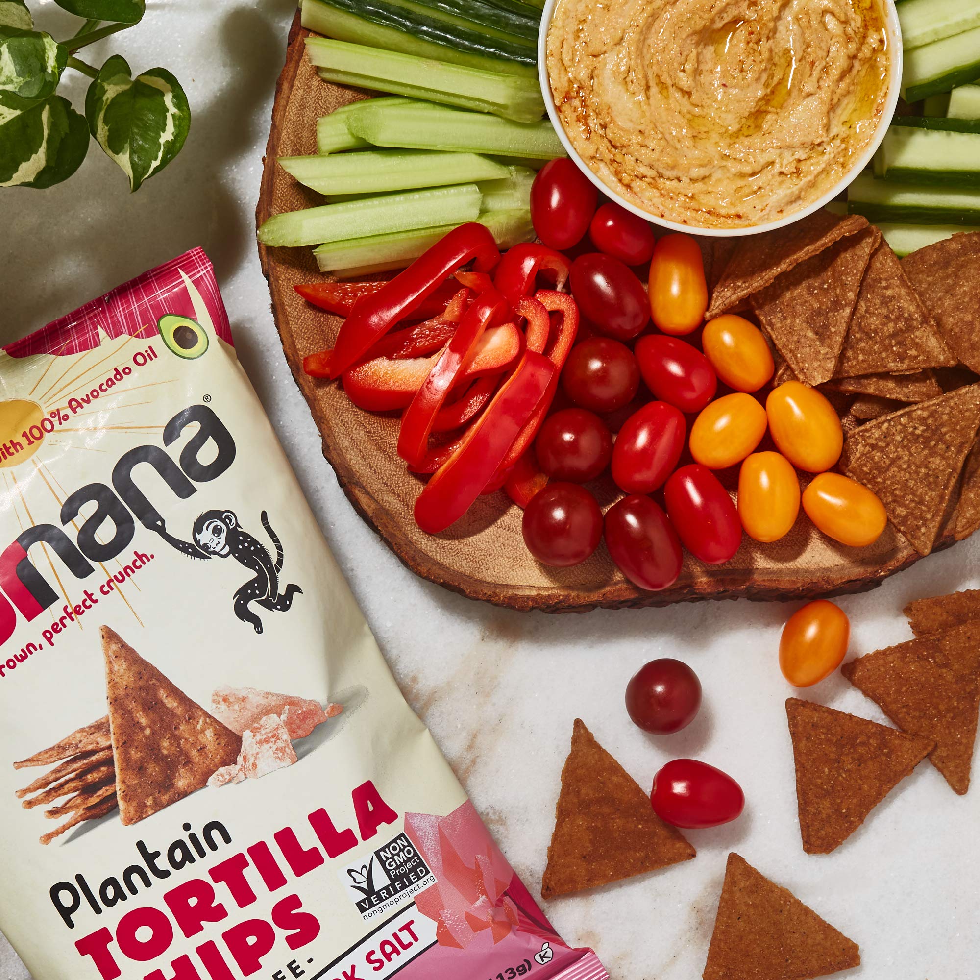 Barnana Grain-Free Plantain Tortilla Chips β Himalayan Pink Salt β 4 Ounce, 1 Pack β Gluten-Free, Corn-Free, Paleo β Golden Brown, Perfect Crunchy Snack - Made With 100% Avocado Oil
