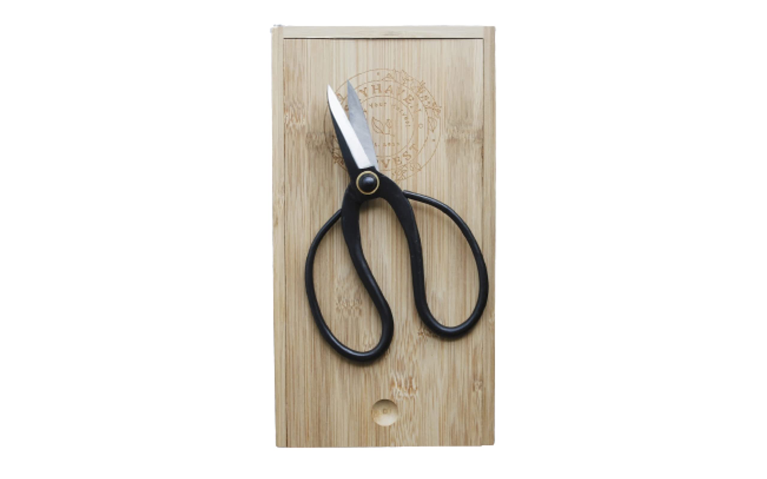 Bonsai Pruning Scissors for indoor outdoor gardening, Higurashi Bonsai Shears in a bamboo gift box, Versatile tool for use around the kitchen, house and garden