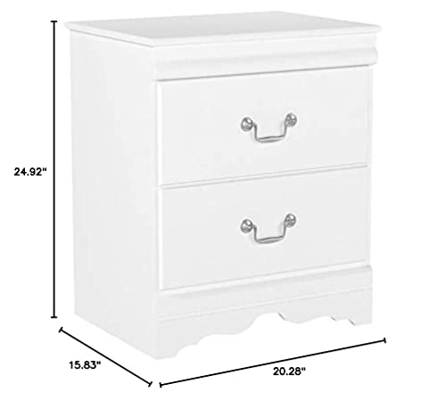 Signature Design by Ashley Anarasia Traditional Children's 2 Drawer Nightstand, White